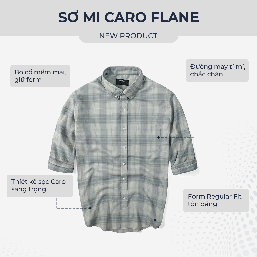 Caro FLANE men's long-sleeved shirt with luxurious checkered pattern ...