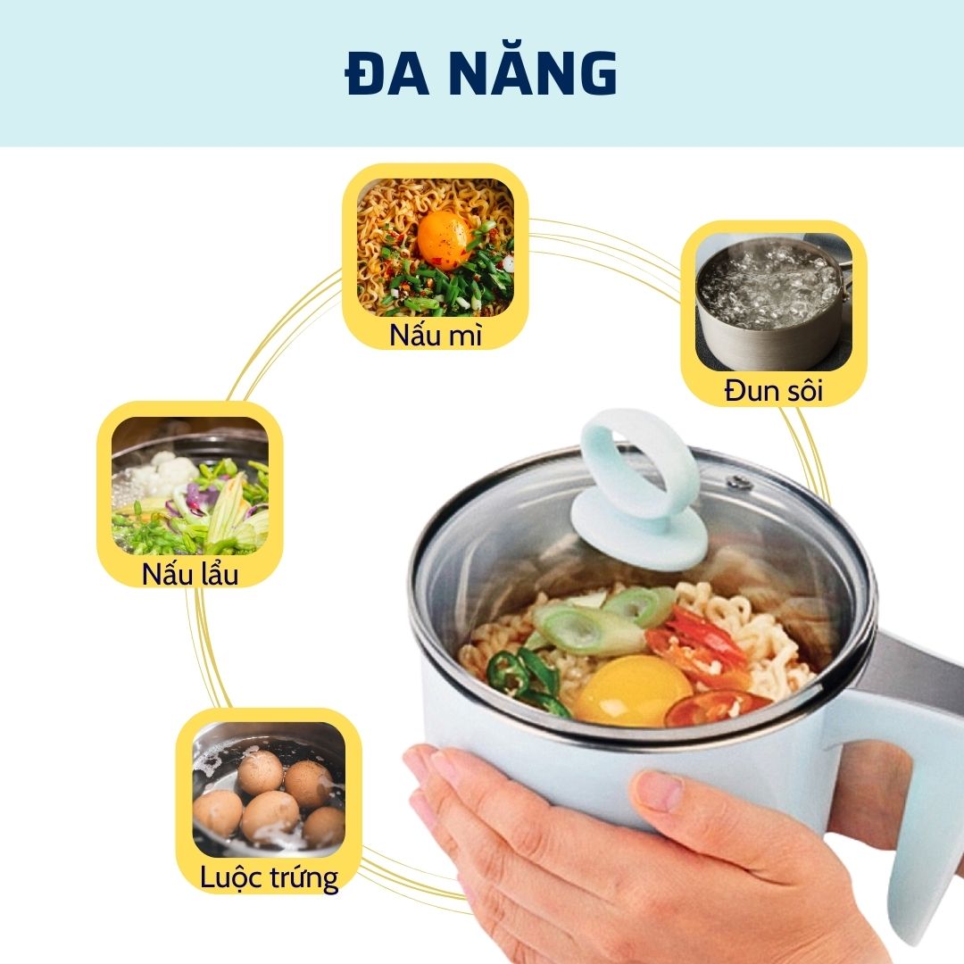 Daewoo DEN-M550 700ml mini multi-function electric pot cooks extremely ...