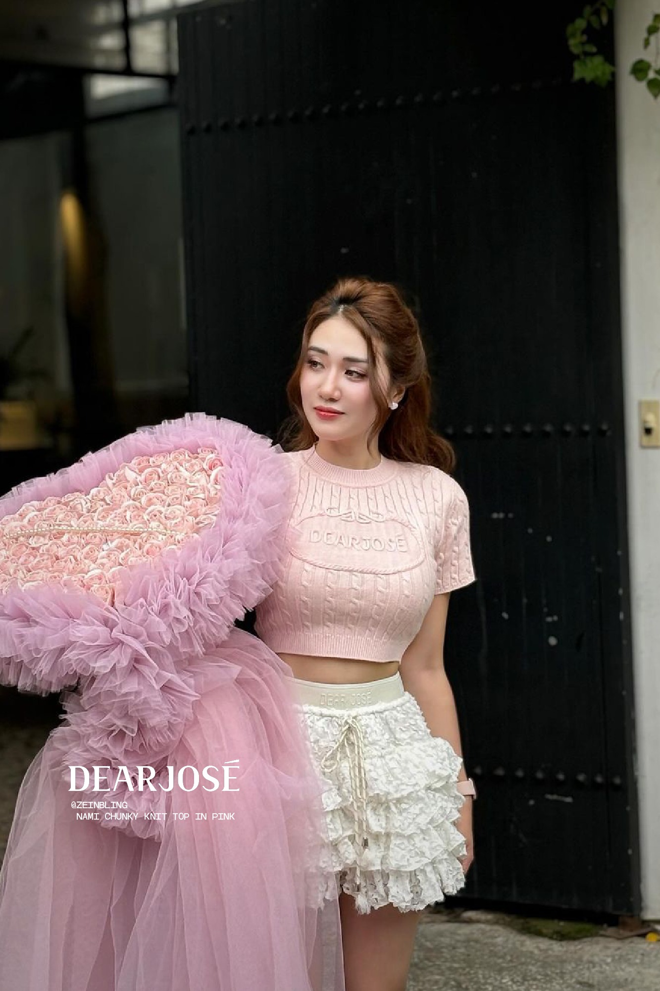 Dear JOSÉ - Pink knit crop top - Nami Chunky | Shopee Philippines
