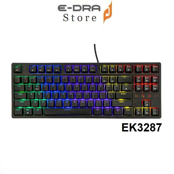 EDRA EK387L RGB LED Mechanical Keyboard (Swicth, Blue / Brown / Red ...