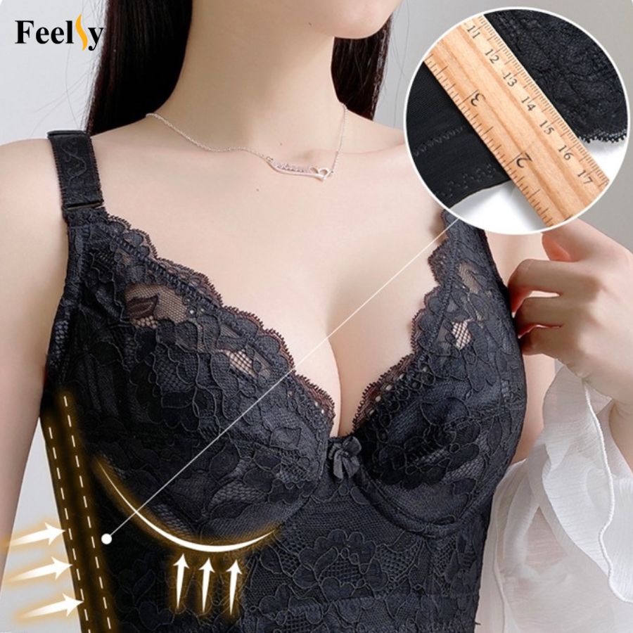 Feelsy Bra Large Breast Shaping Bra with Underwire To Reduce Back Fat Slingshotch Lining 0.5cm ...