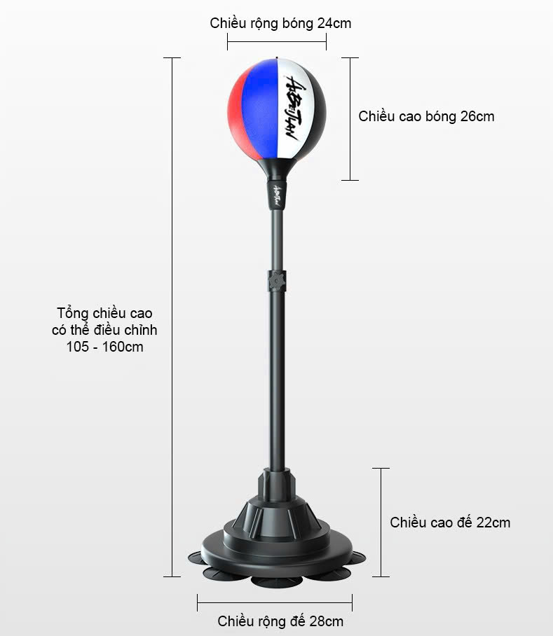 Reflex punching pole for Boxing practice at home, height-adjustable ...