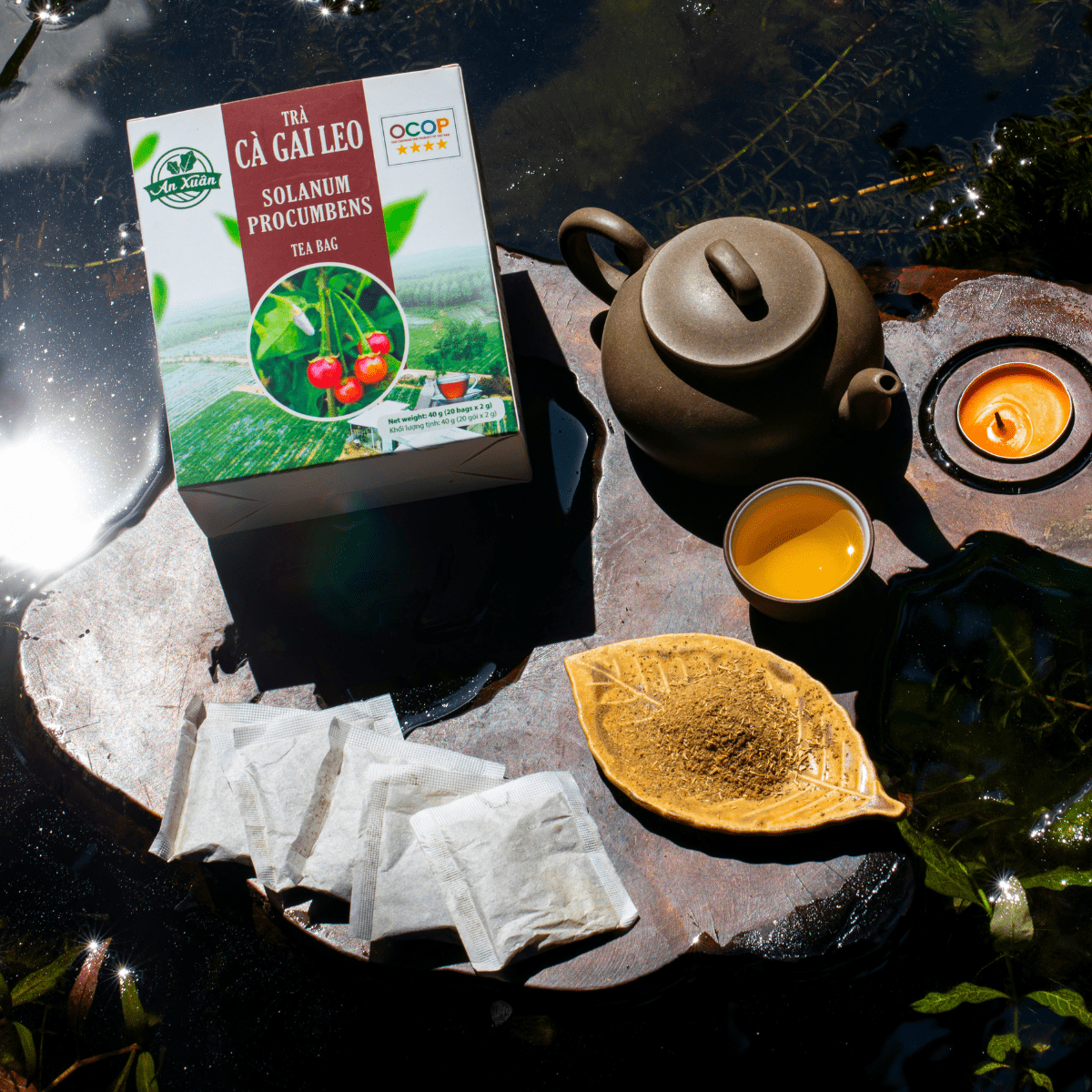 Pure Solanum Tea, An Xuan Tea Bag Box of 20 packs x 2g helps relieve ...