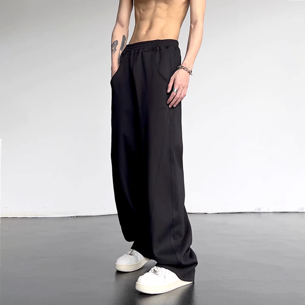 Track Pants Halley wide-leg flannel Pants, gray unisex sports wide-leg ...