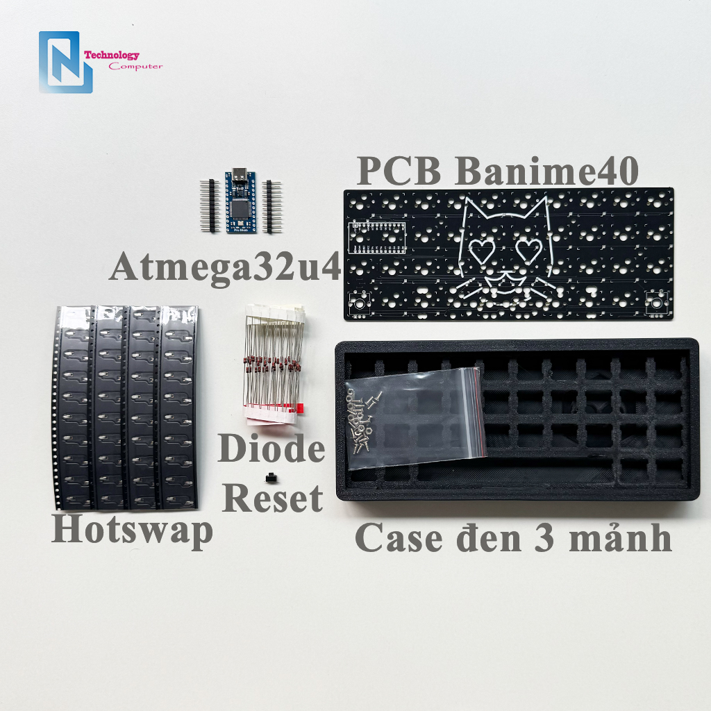 Banime 40 DIY Keyboard Type C Connection Using Atmega32u4 Module Keymap ...