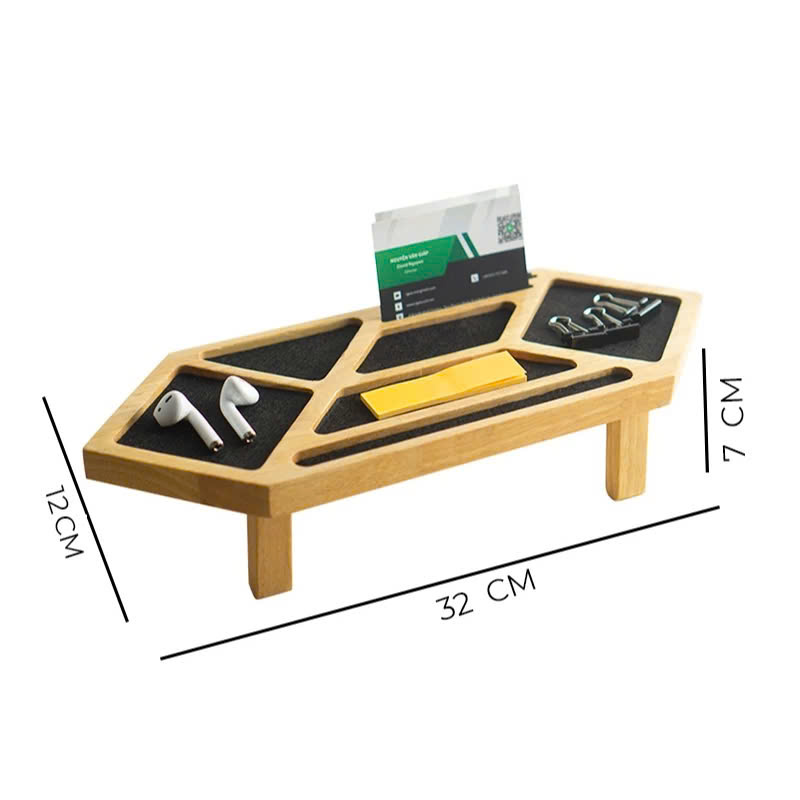 Desktop organizer tray made of solid oak wood brand DOJO - PG02 ...