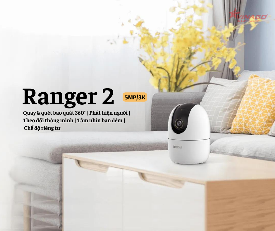 Indoor WIFI Camera with 360 rotation, 2-way conversation IMOU RANGER 2 A52P 5MP genuine | Shopee ...