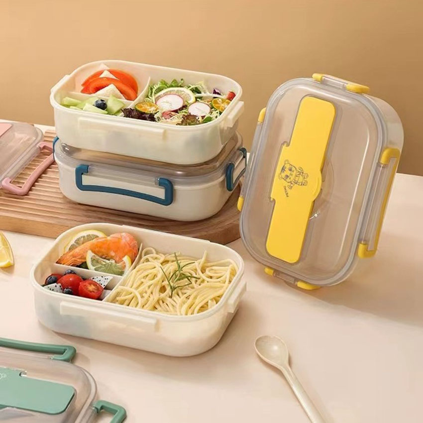 STGE office lunch box with 3 compartments, microwaveable lunch box with ...