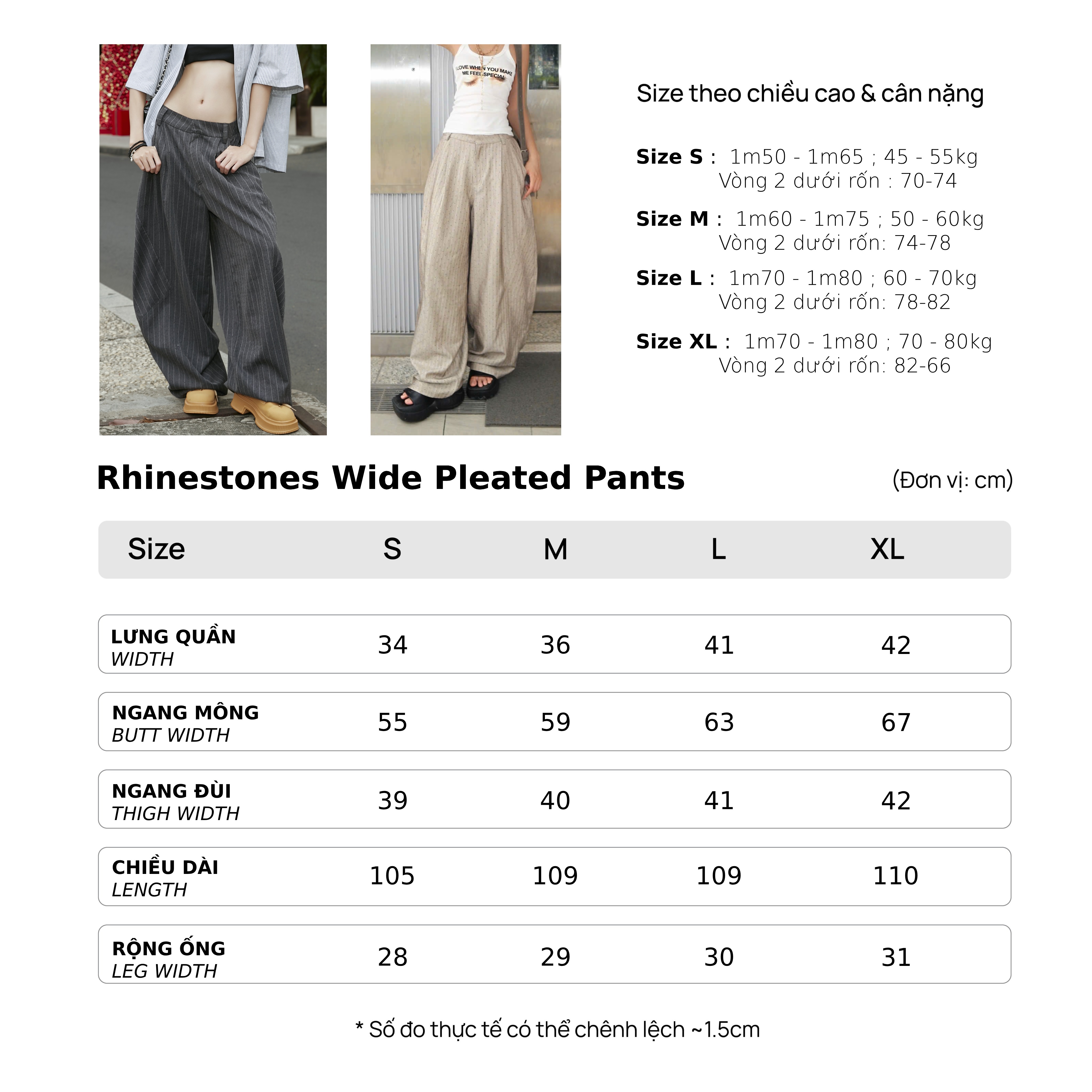 Rhinestone Loose Western Trousers - Genuine TSUN Brand - Rhinestones ...