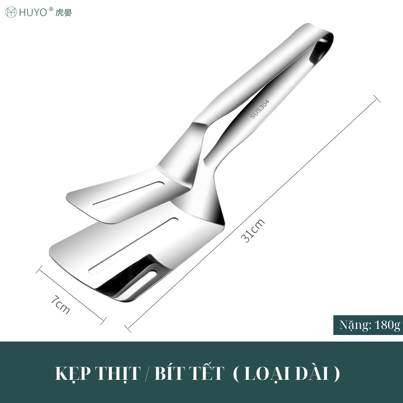 Large tongs for flipping grilled fish/closed CNY with oil drainage gap ...