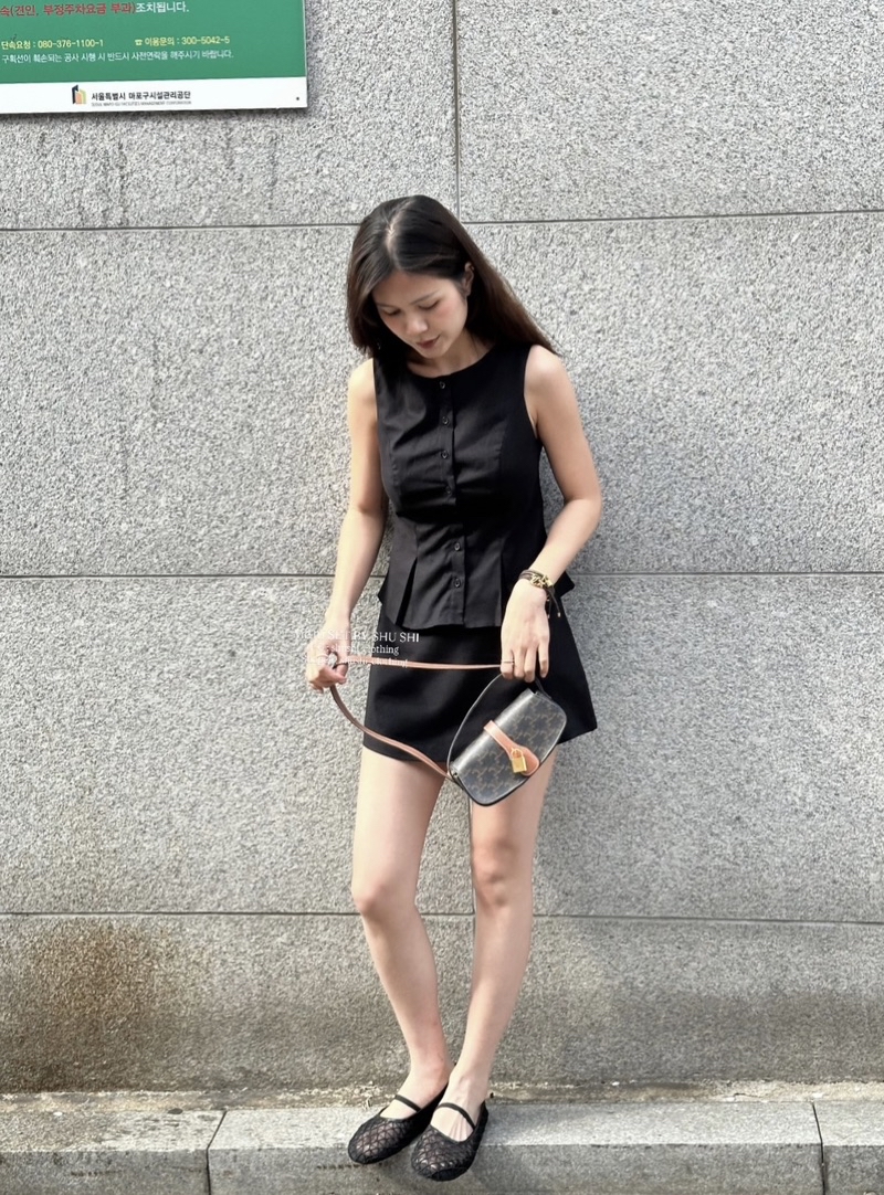 Miuu Set | Set Set Sleeveless Short A-Line Skirt (original photo ...