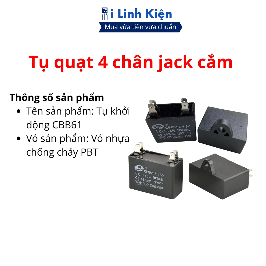 Genuine SENJU 6uf 4-pin air conditioner condenser fan capacitor ...