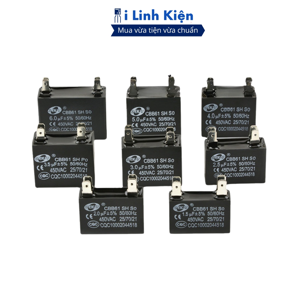 Genuine SENJU 6uf 4-pin air conditioner condenser fan capacitor ...