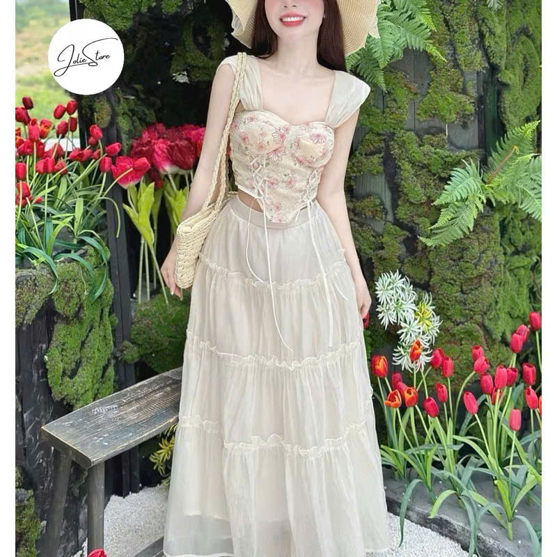 Set of long beach dresses made of sponge silk and lace with foam, off ...