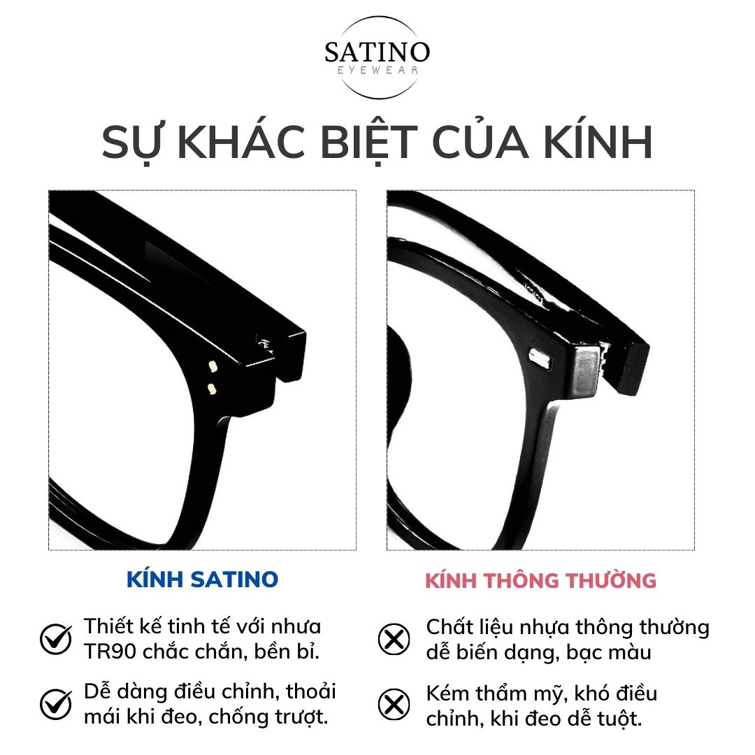 SATINO large square color changing eyeglasses, lightweight plastic ...