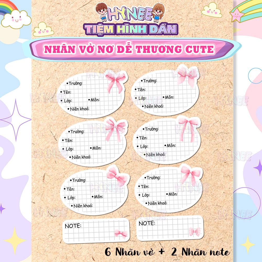 Coquette Classic Pink Bow Notebook Labels, Coquete Simple Checkered ...