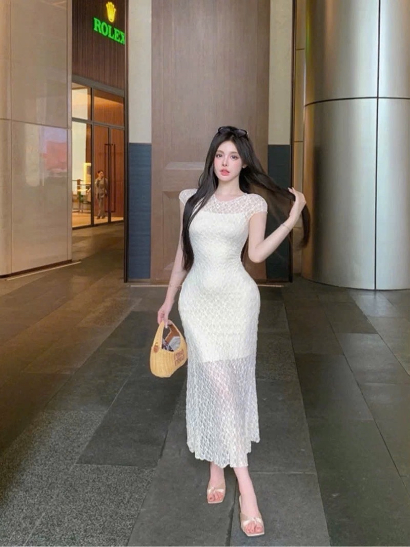 Mesh BODY DRESS SET WITH 2S CREAM WHITE SLIM KT GIMI (Actual photos ...