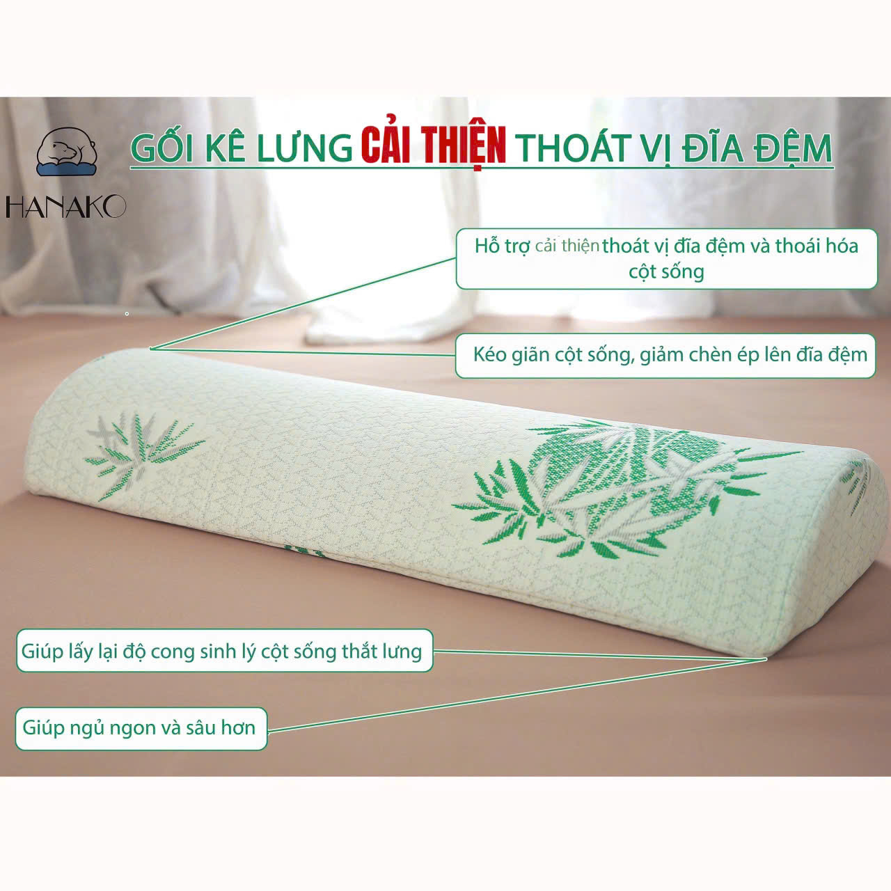 HANAKO back pillow for people with low back pain, disc herniation ...