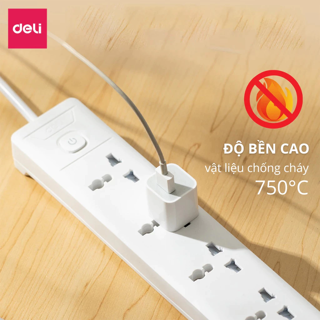 DELI Multifunctional Pink Power Socket 2500W Load Capacity with USB ...