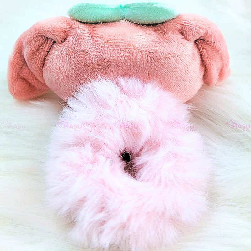 Sanrio Cute Cartoon Charm Plush Hair Tie Solid Color Autumn Winter for ...