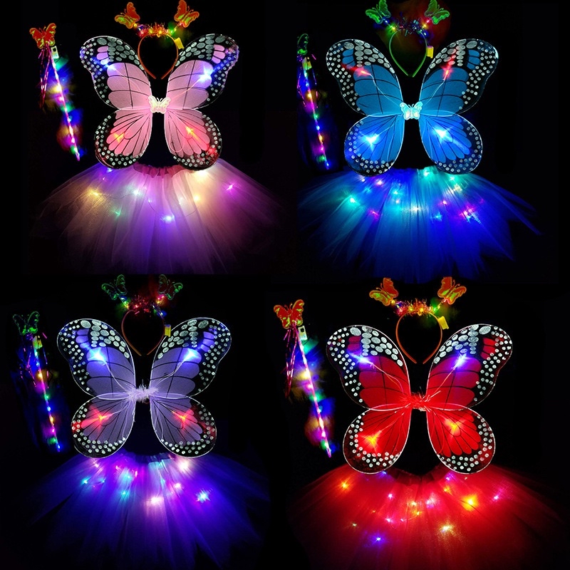 Butterfly wing Set containing LED lights with glowing design for ...