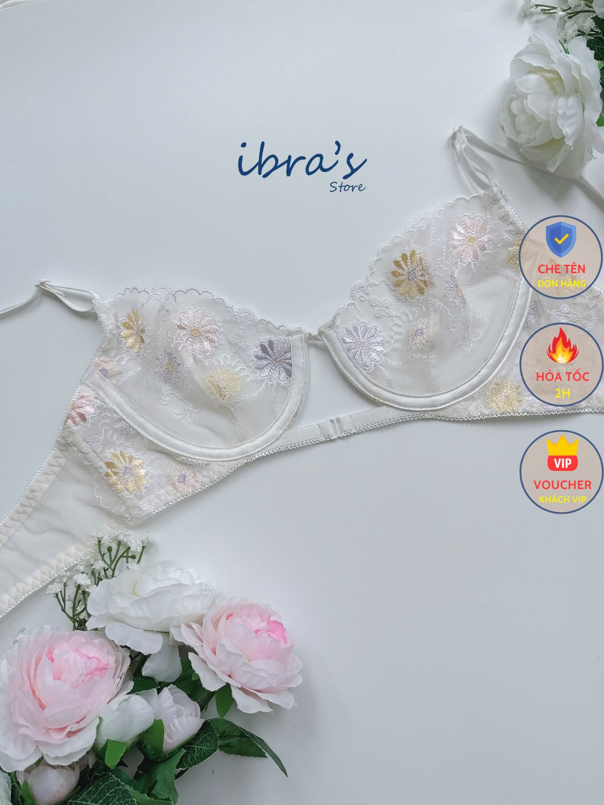 Ibra's Store Sexy Floral Embroidered Lace Women's Underwear Set, Sexy ...