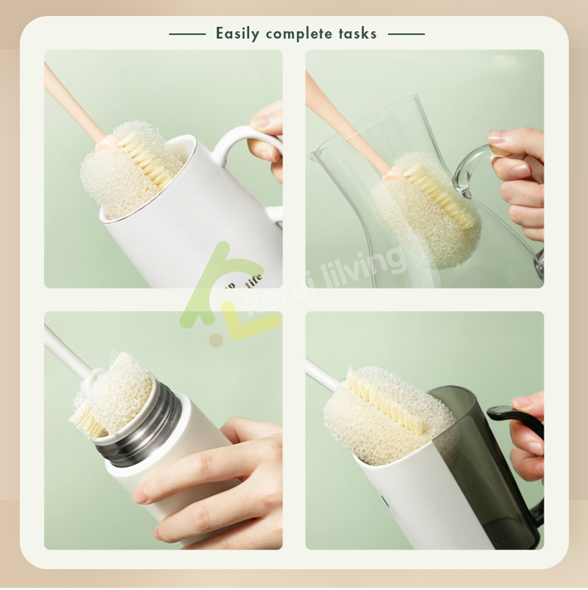 Cleaning cups with AIGE foam, cleaning milk bottles, cups, scrubbing ...