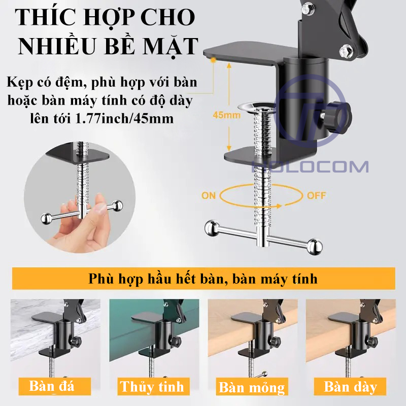 Kb24 Ipad Phone Holder - Bedside Clamp, 360 Degree Rotating Table Clamp ...