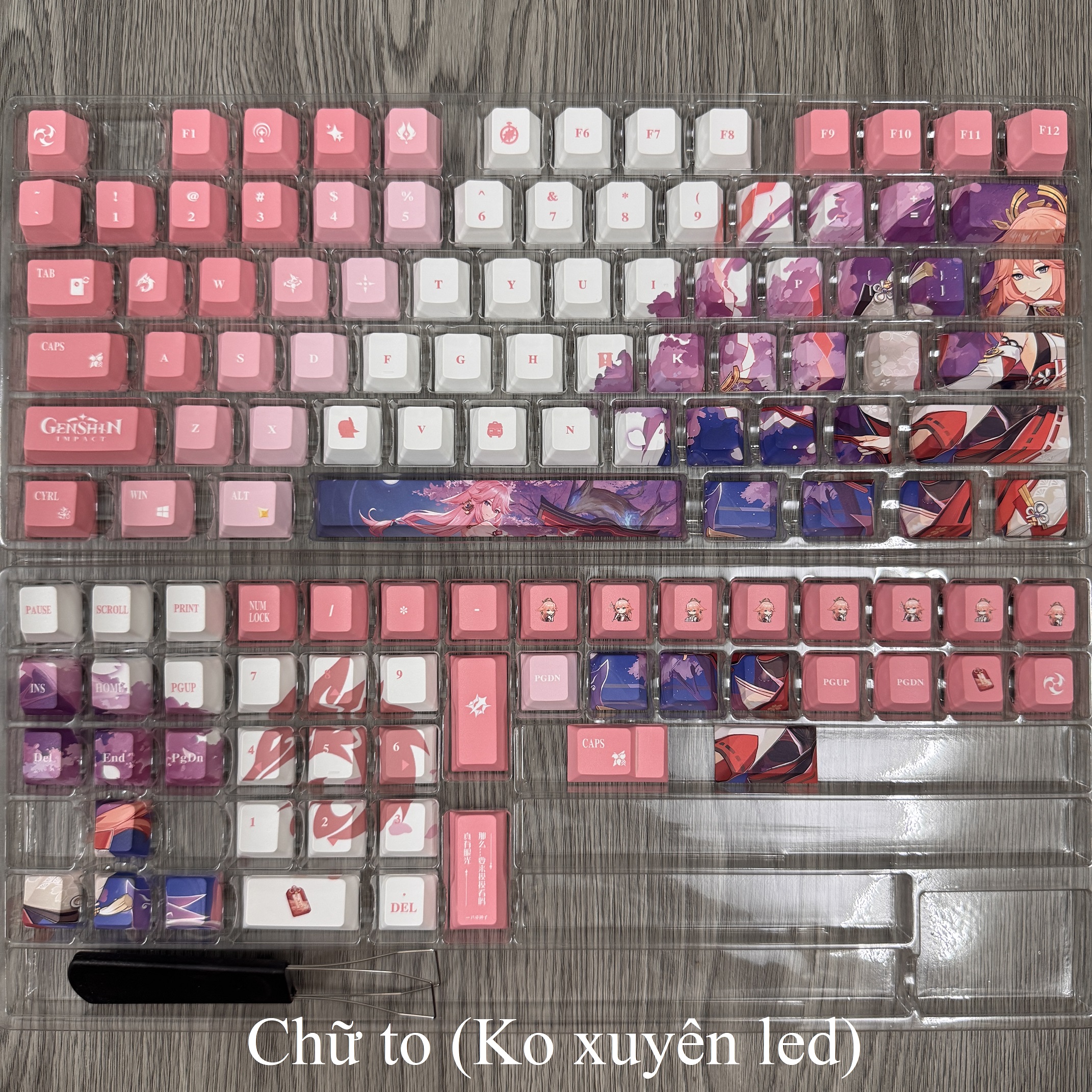 [FAST DELIVERY] Yae Miko PBT English-Japanese bilingual Keycap 130 keys ...