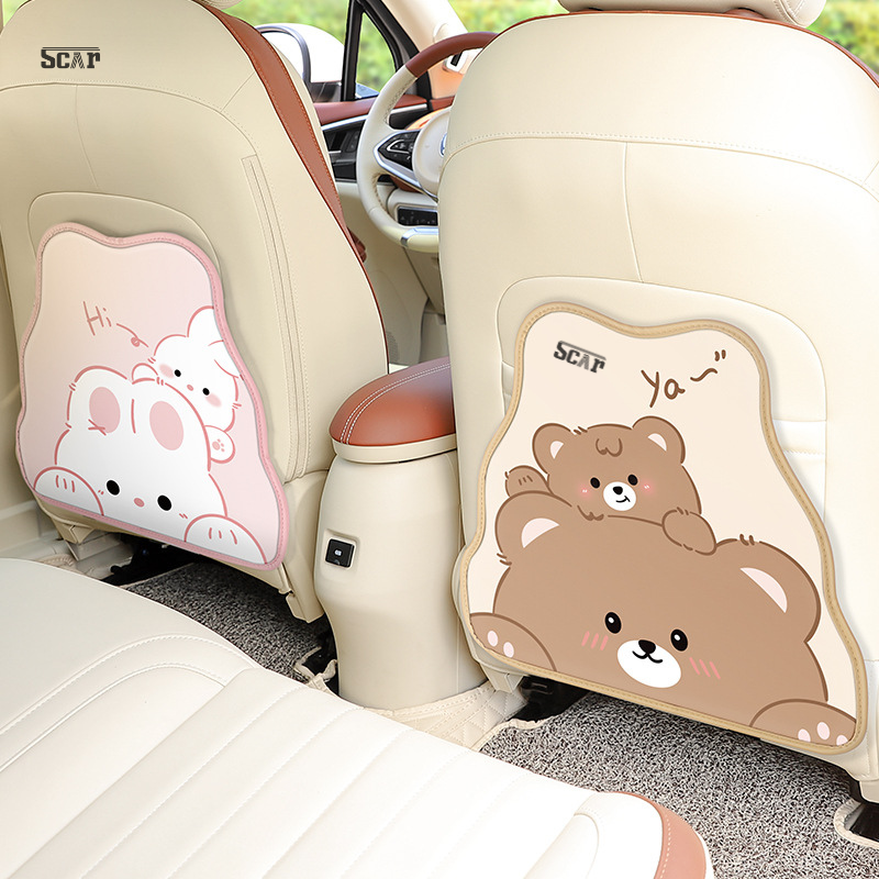Rear seat anti-impact back pad, Scar cute cartoon seat back protector ...