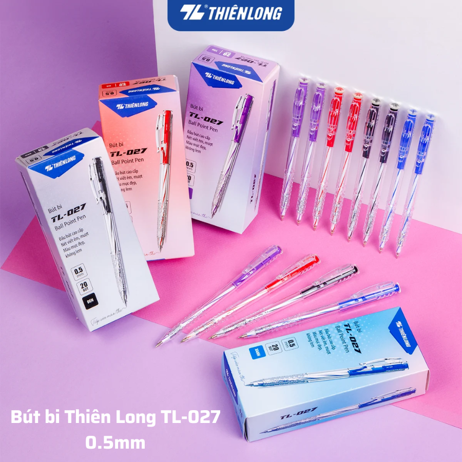 Thien Long ballpoint pen TL-027 with blue, black, red ink, 0.5mm ...