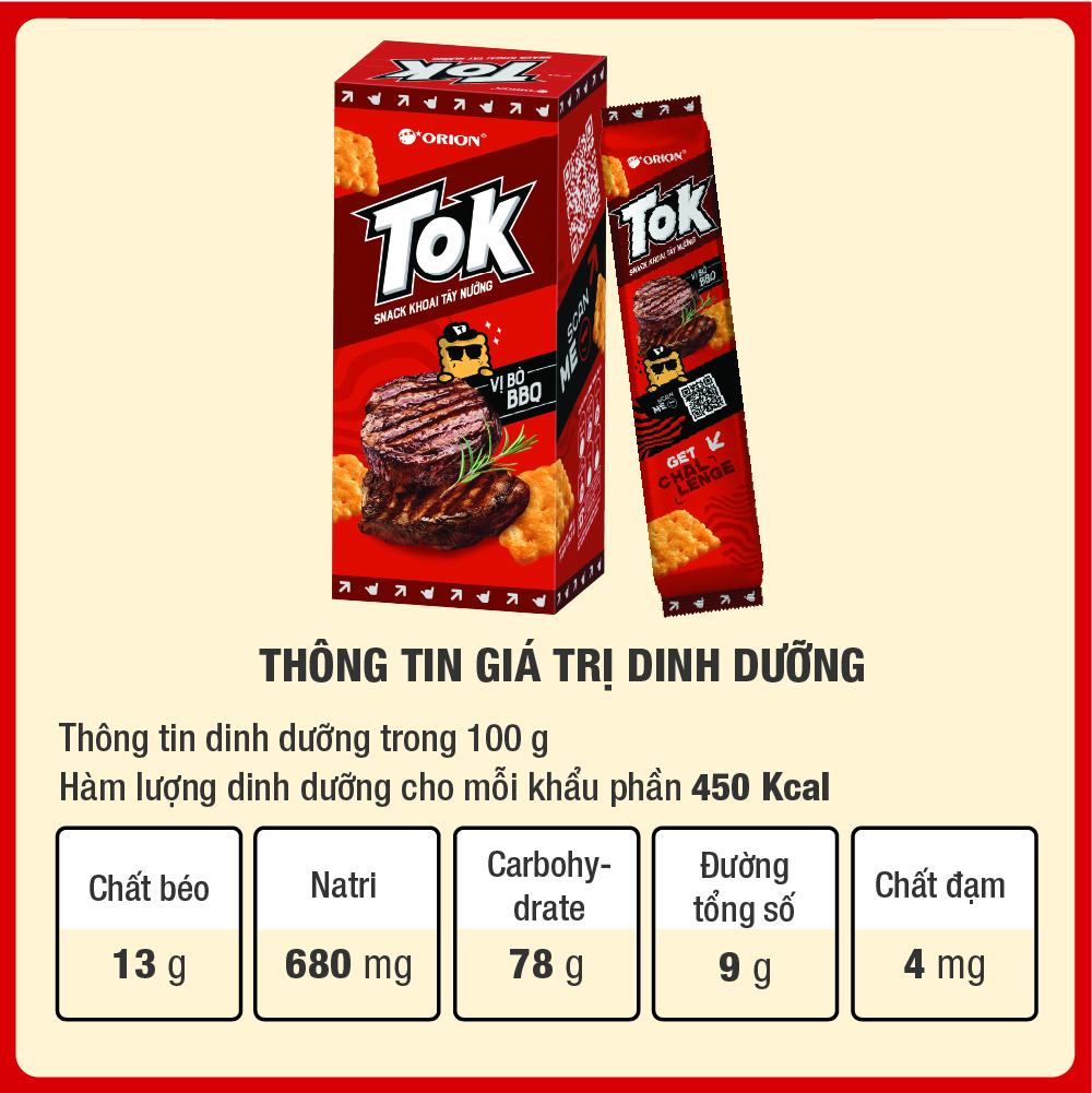 Box of 10 packs of Tok Orion Grilled Potato Cakes with BBQ Beef flavor ...