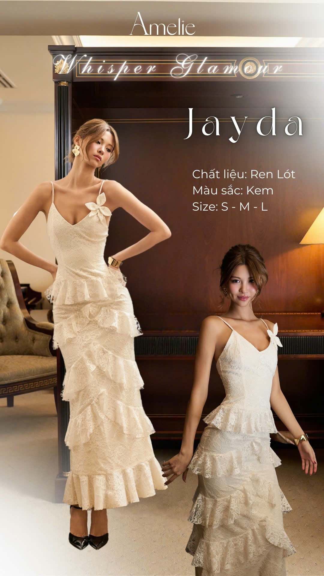 AMELIE - Lace layered long Dress - Jayda Dress | Shopee Philippines