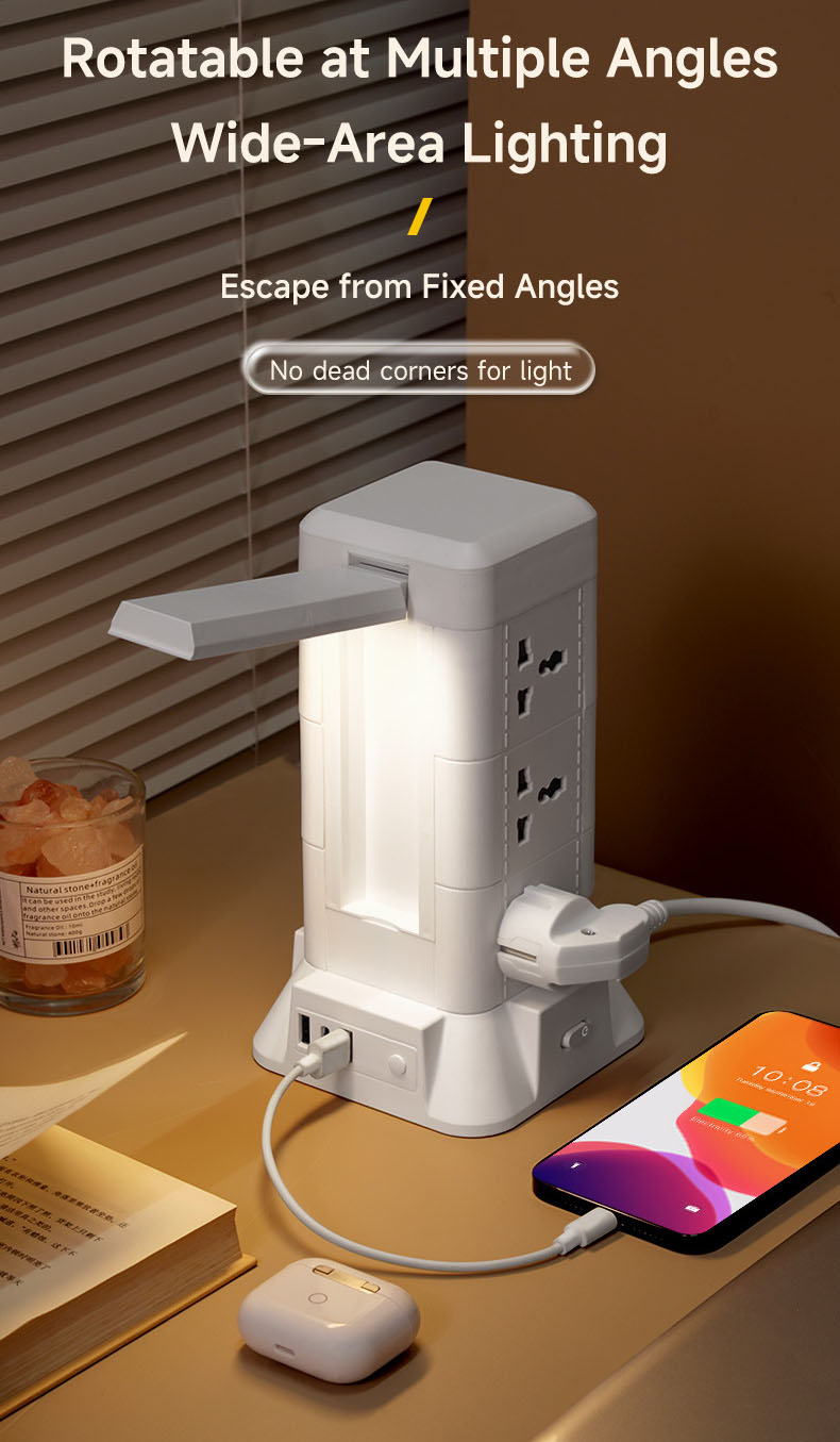 Square Multi-Purpose Power Socket USB TypeC 20W Fast Charging Tower ...