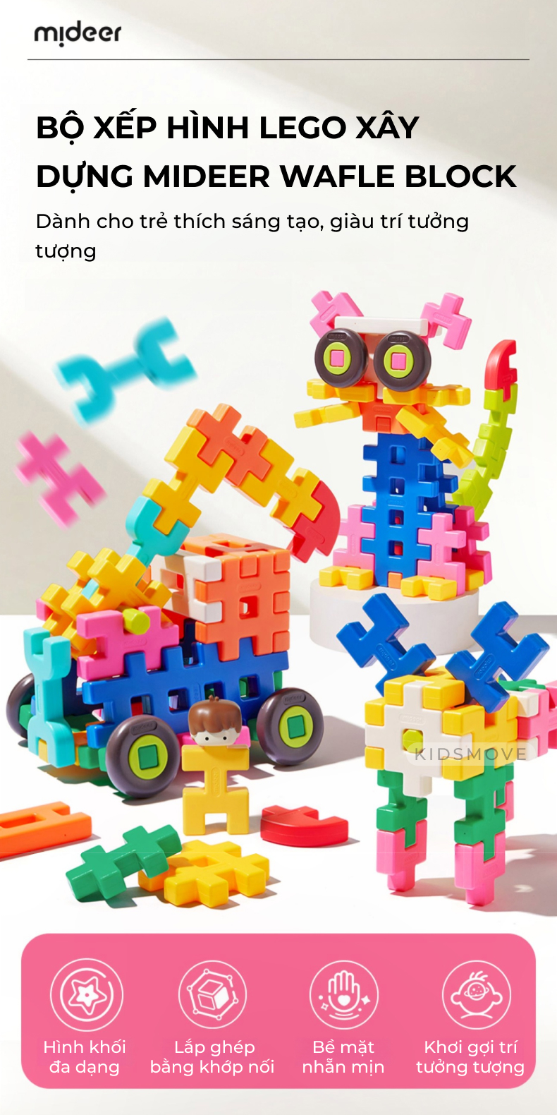 Mideer Waffle Block smart assembly lego construction toy for children ...