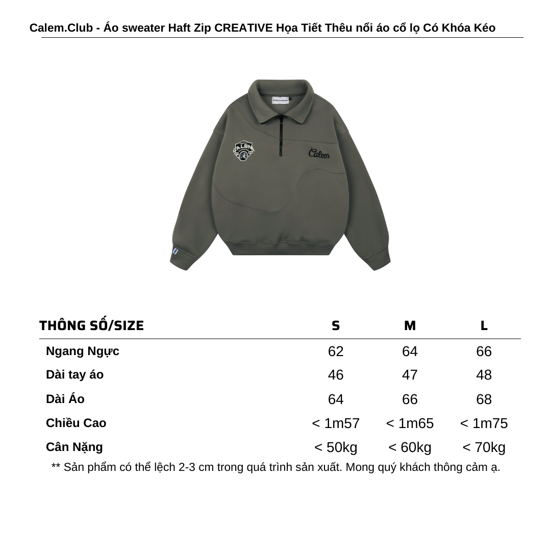 Haft Zip CREATIVE Calem.Club sweater with Embroidered Pattern ...