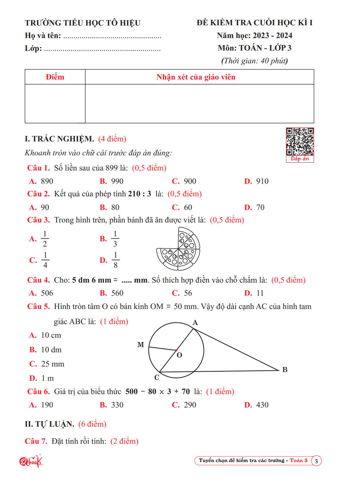 Books - Combo Selection of Math and Vietnamese Test Questions for Grade ...