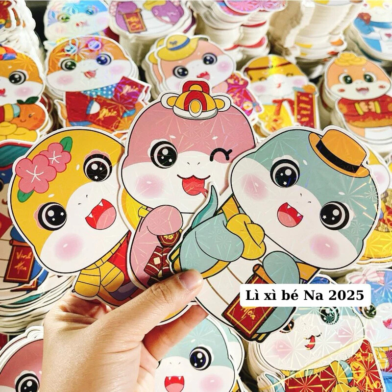 Combo of 100 ChiBi Red Envelopes with Many Reflective Patterns, New ...