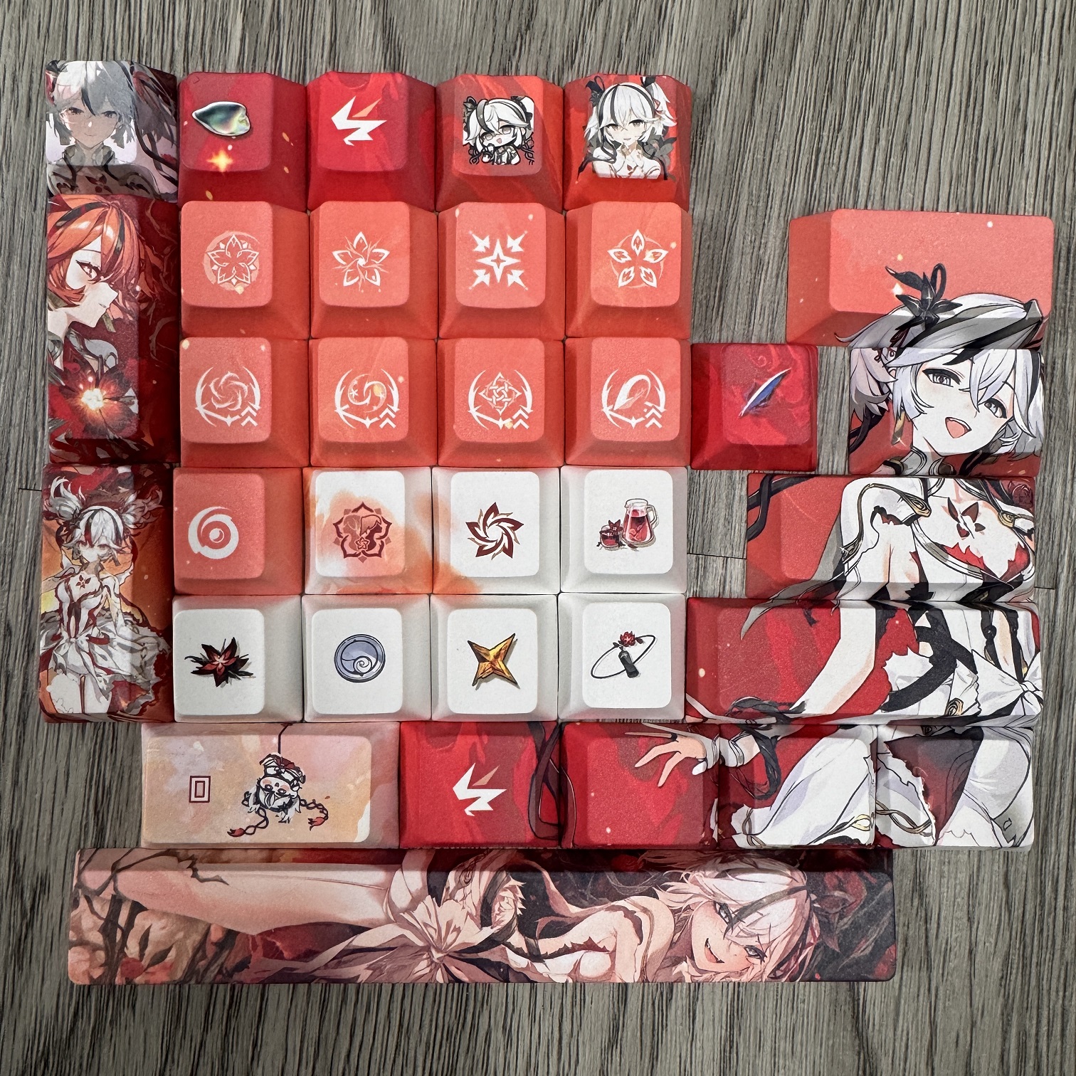 Wuthering Waves Camellya thick PBT Keycap through led in dyesub 5 sides ...