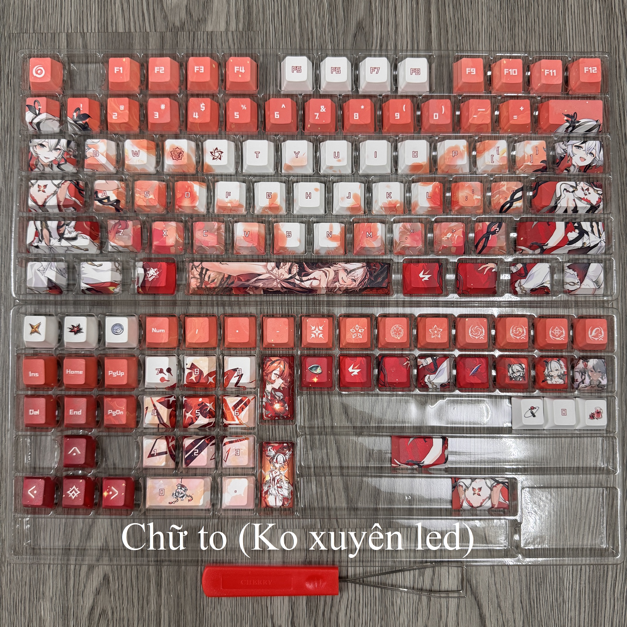 Wuthering Waves Camellya thick PBT Keycap through led in dyesub 5 sides ...