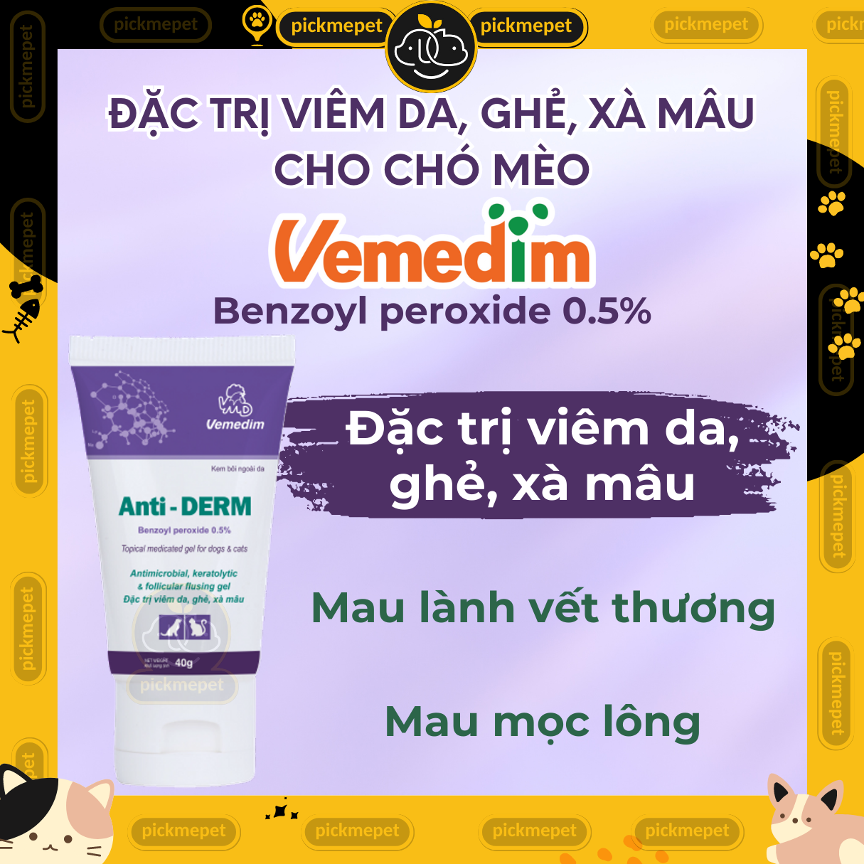 Antiderm Vemedim Dermatitis, Scabies, and Mites for Dogs and Cats ...