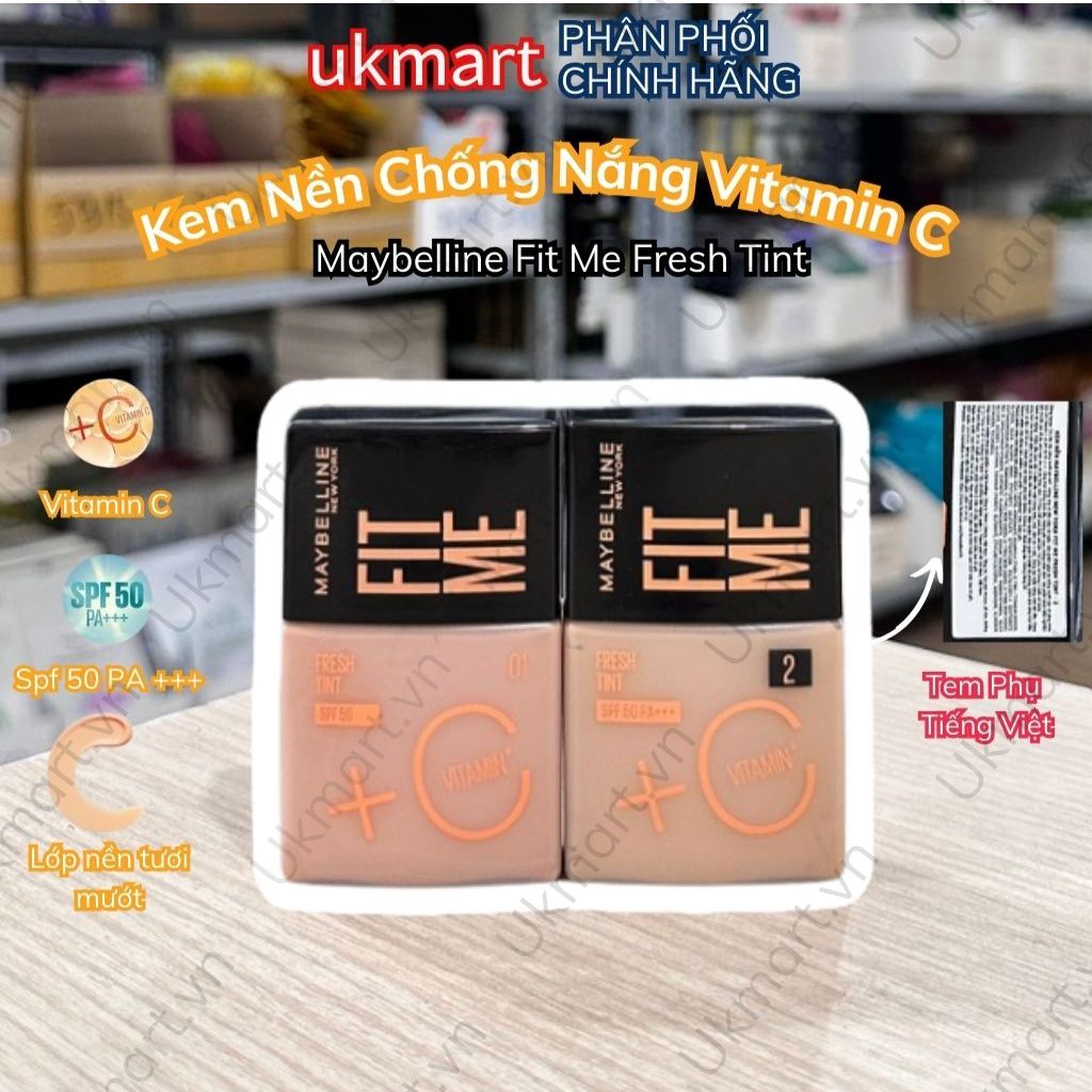 Fit Me Tint C Fresh Sunscreen Foundation with Vitamin C & SPF50 ...