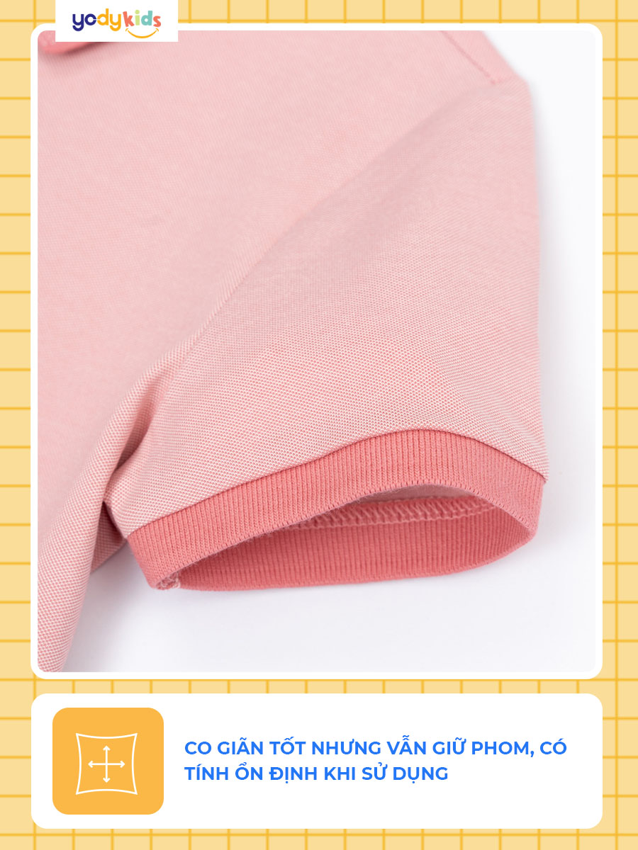 YODY children's bird's eye polo shirt made of coffee material with cute ...