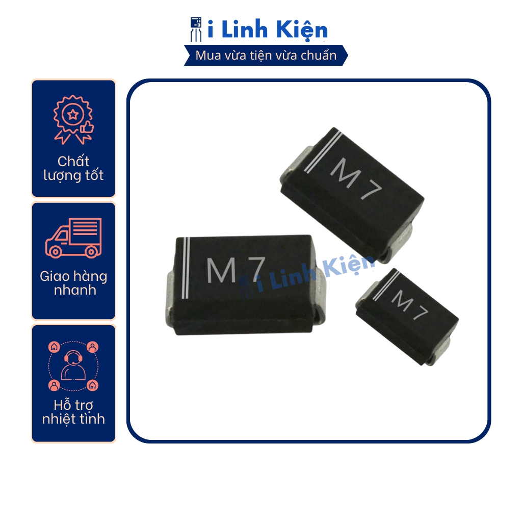 1N4007 M7-SMA Genuine 1A 1000V rectifier Diode MIC (10c) high quality ...