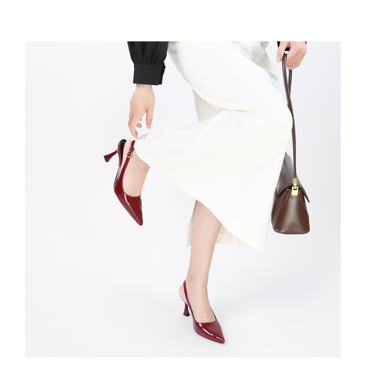 Erosska - Women's simple white pointed toe high heels 8cm - DOI55 ...