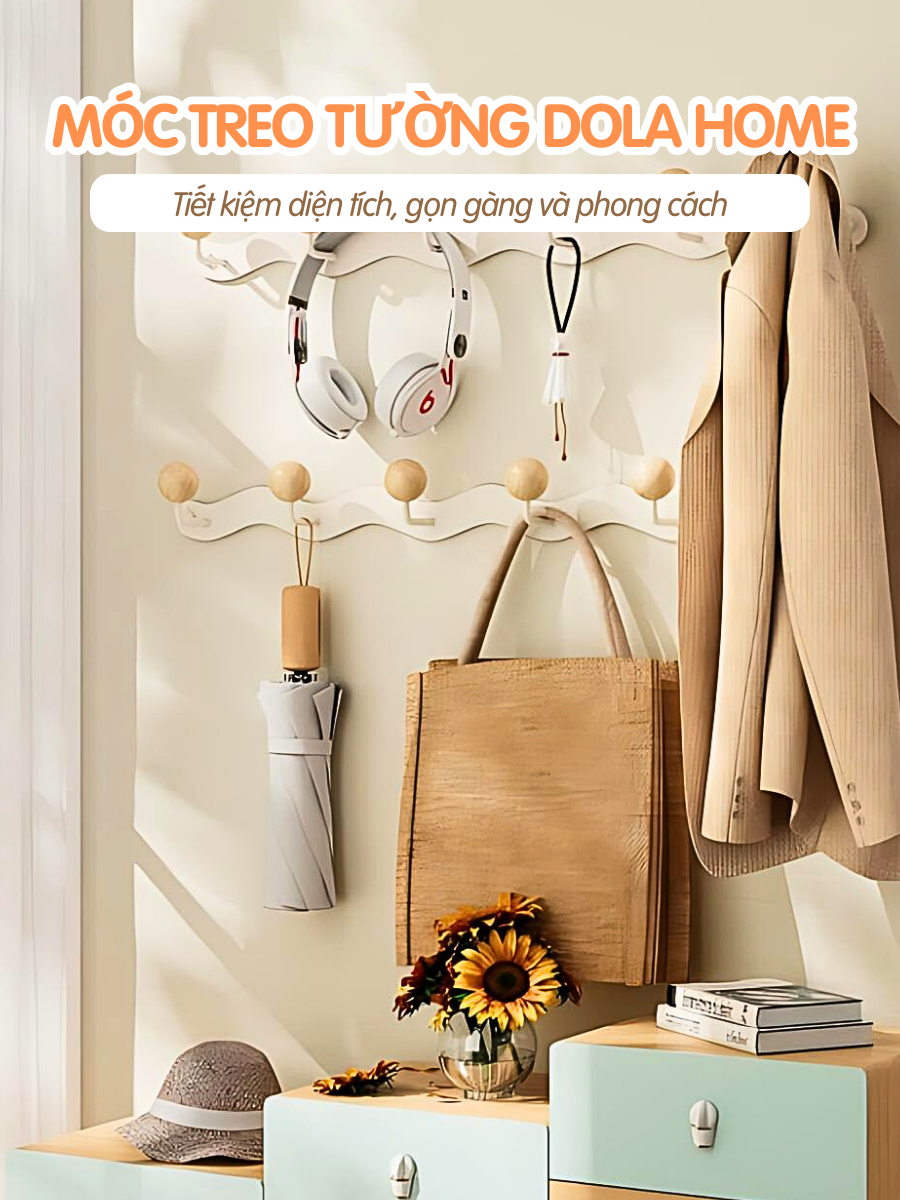 Dola Home metal clothes hanger with round wooden buttons, heavy-duty ...