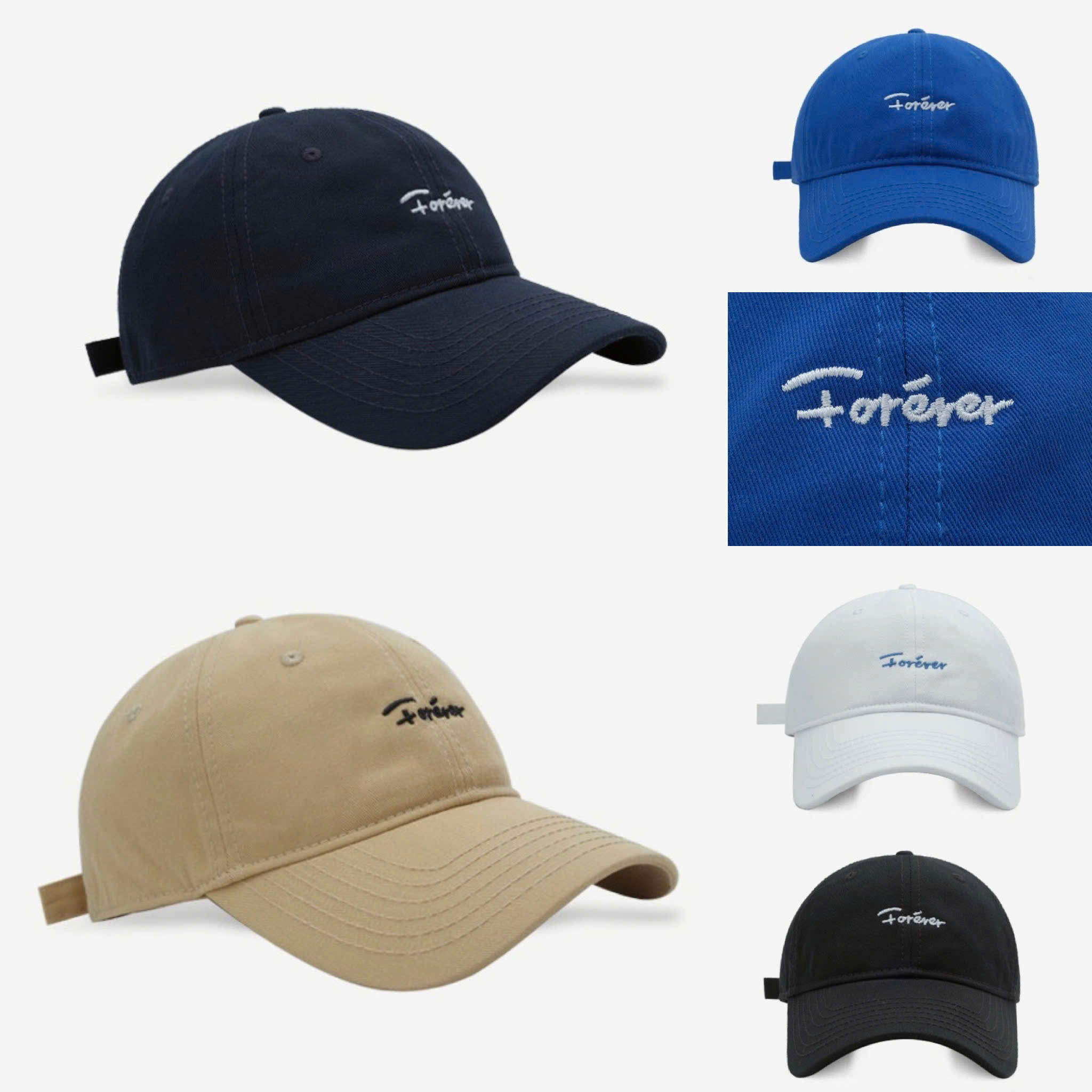 LINH TUXEDO - Plain COLOR BOY HAT EMBROIDERED FOREVER UNISEX | Shopee ...