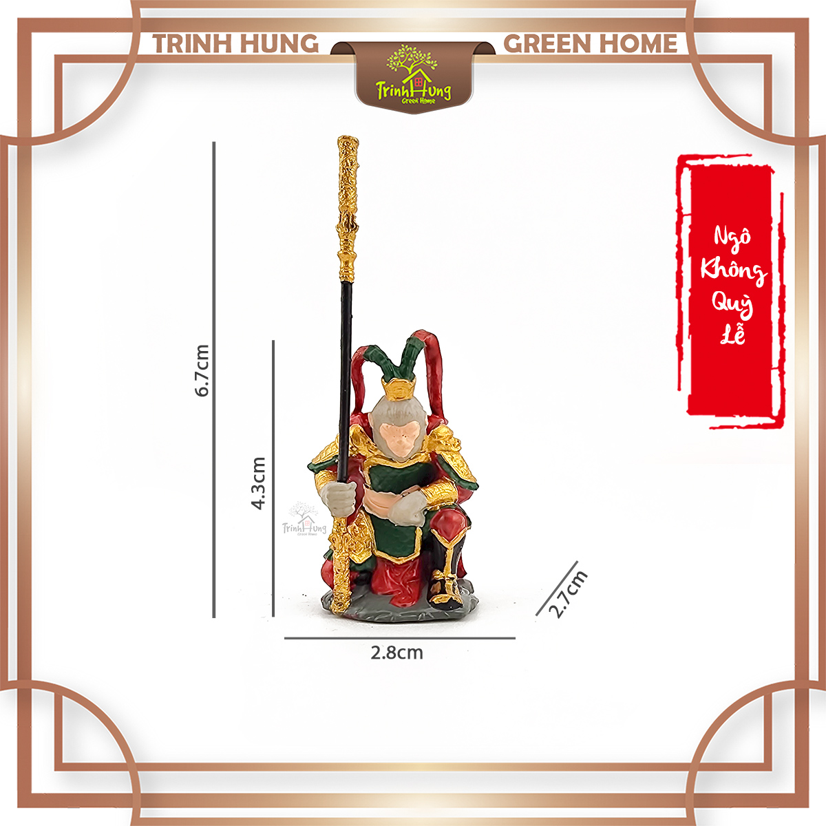 Sharp 3D printed Sun Wukong kneeling model - miniature decoration, semi ...
