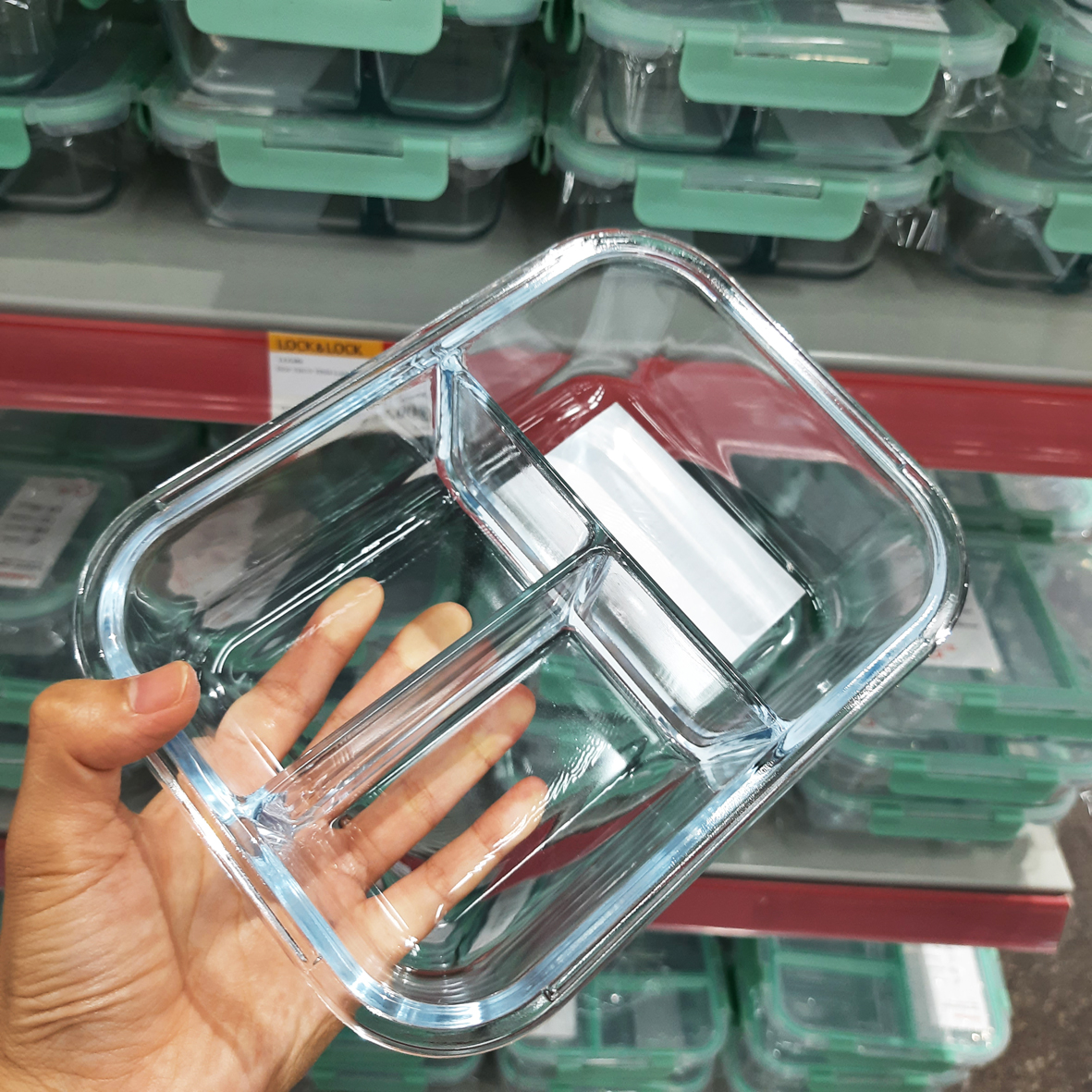 Locknlock LLG456 Divided Glass Box 600ml | Llg457 860ml | Llg458 1040ml ...