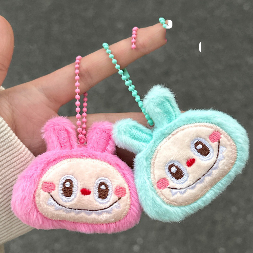 Cute Labubu stuffed keychain, Korean style Labubu stuffed keychain ...